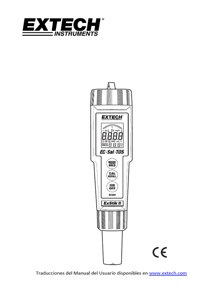 Manual, EXTECH | PDF | Calibración | Agua