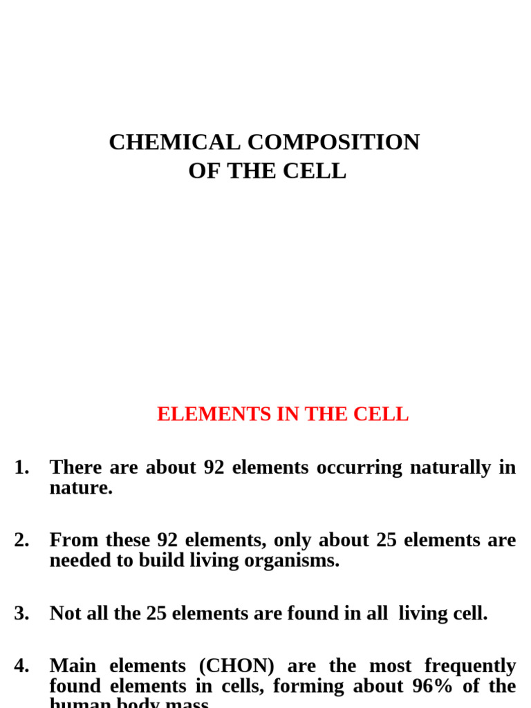BIC 201 (Chemical Composition of The Cell) X | PDF | Carbohydrates ...