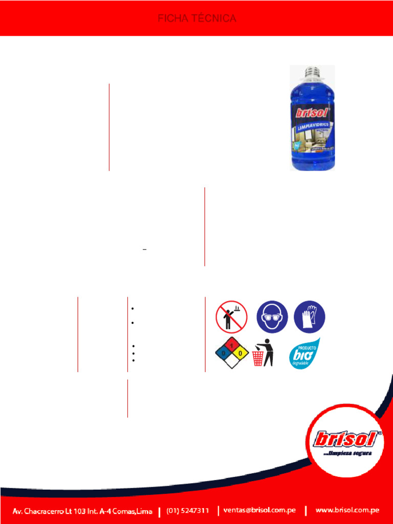 Usos y beneficios del Brisol limpiavidrios | PDF | Materiales | Química