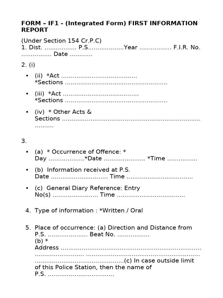 First Information Report | PDF | Crimes | Crime & Violence
