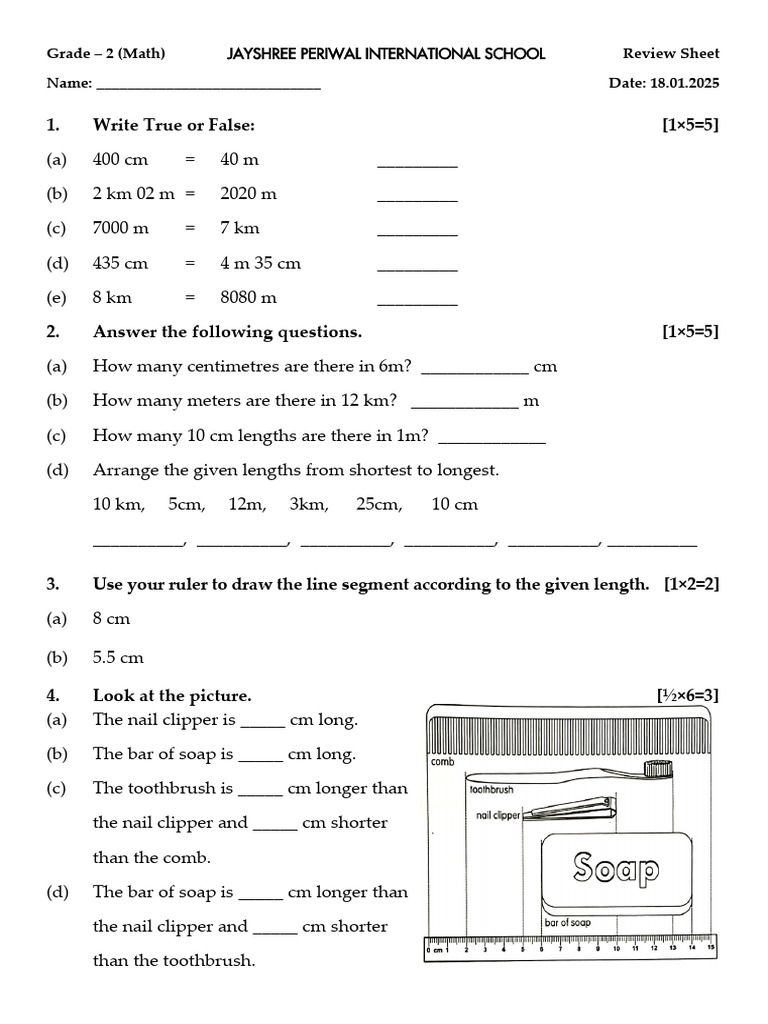 Math Review Sheet - 18.01.2025 | PDF