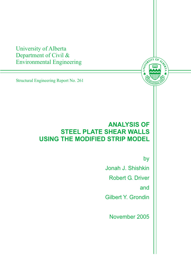 Analysis of Steel Plate Shear Walls Using the Modified Strip Model | PDF | Beam (Structure ...