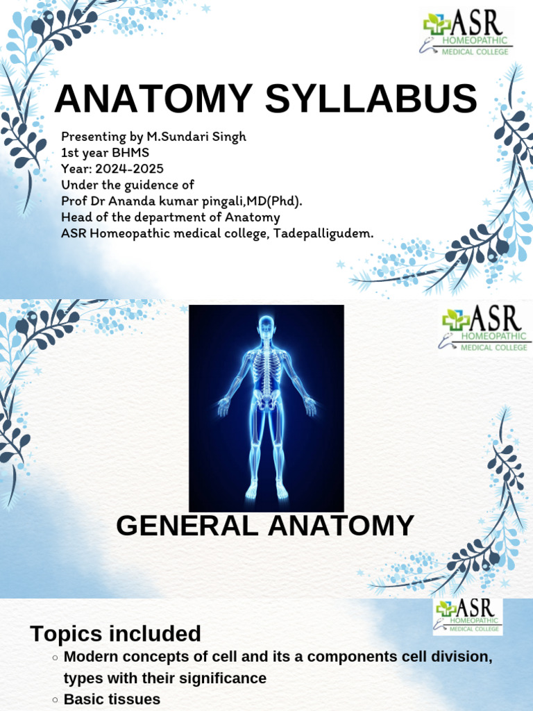 Anatomy Syllabus - PPT (1) .PPTX - 20250119 - 181659 - 0000 | PDF ...
