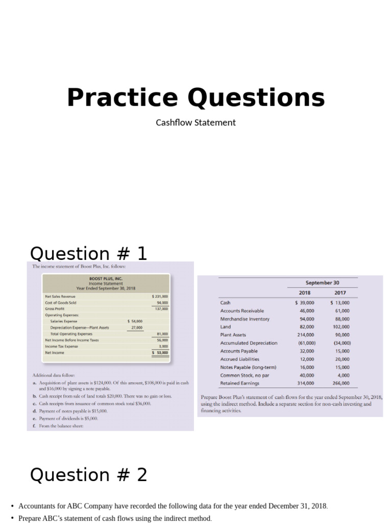 Practice Questions CFS of accounting | PDF