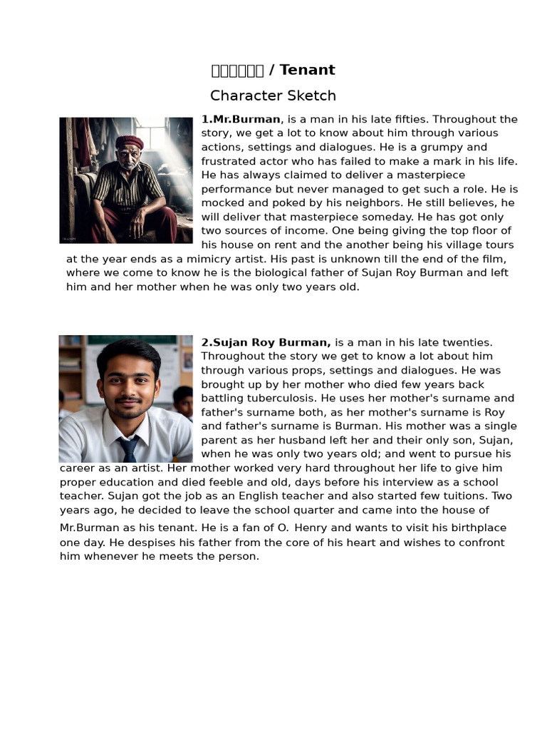 Character Sketch | PDF