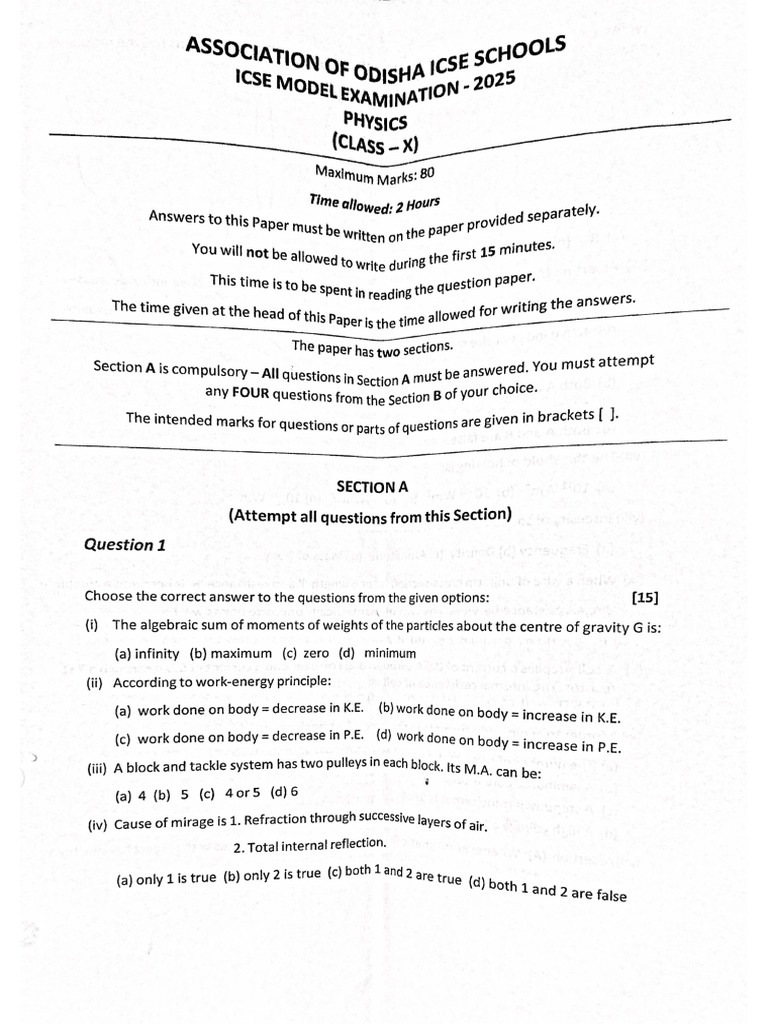 ST Joseph's High School Pre-Board Physics Paper PDF | PDF