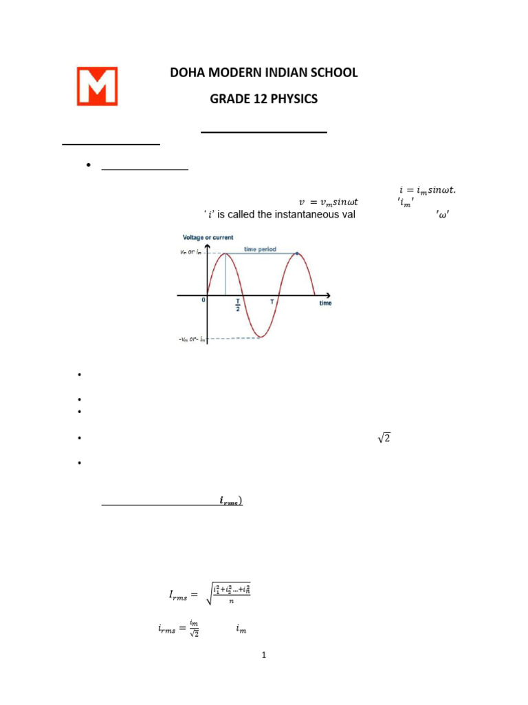Alternating Current | PDF | Electromagnetic Induction | Transformer