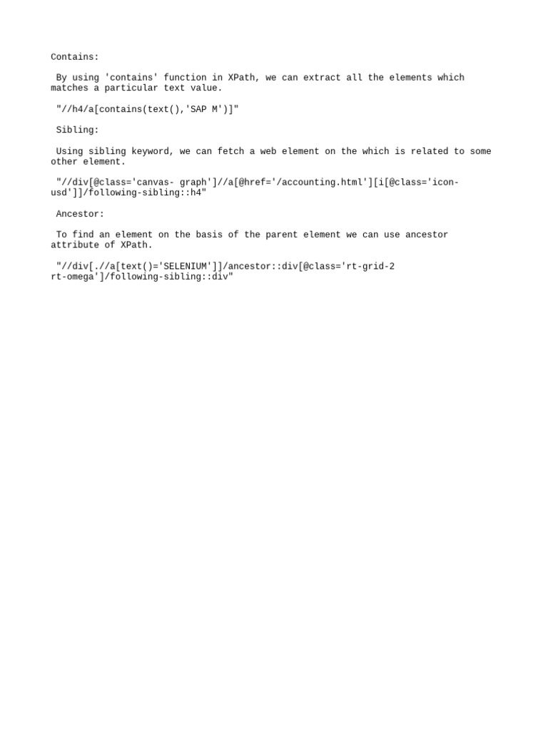 Xpath Contains | PDF