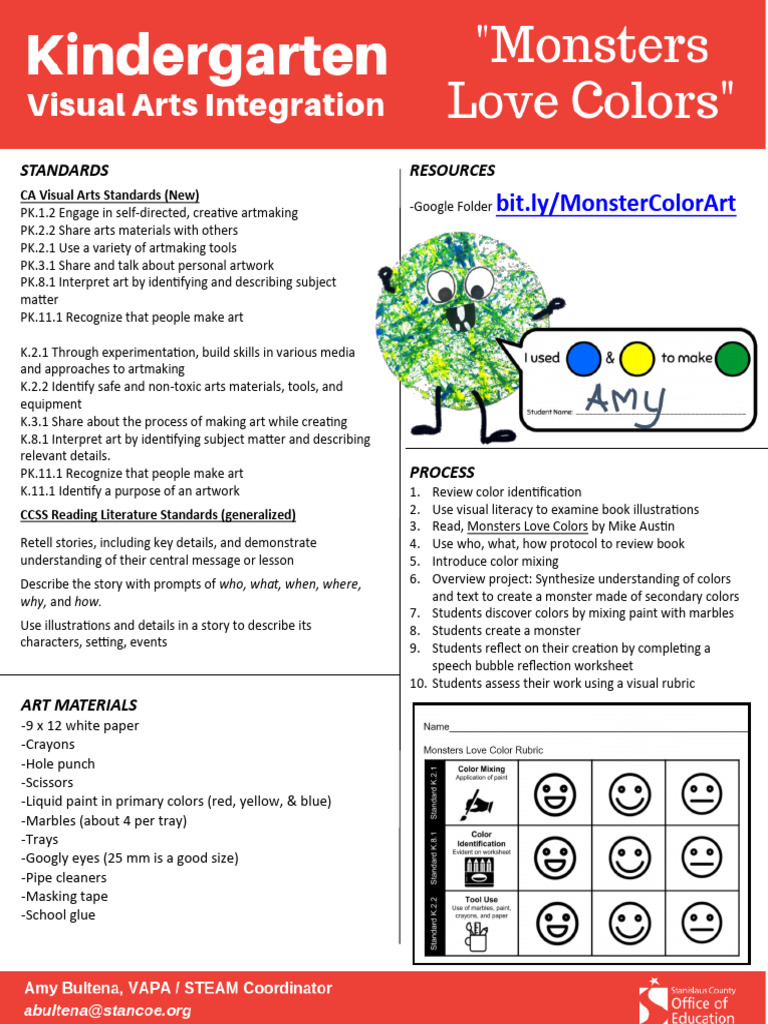 01 Monsters Love Colors Lesson Plan | PDF