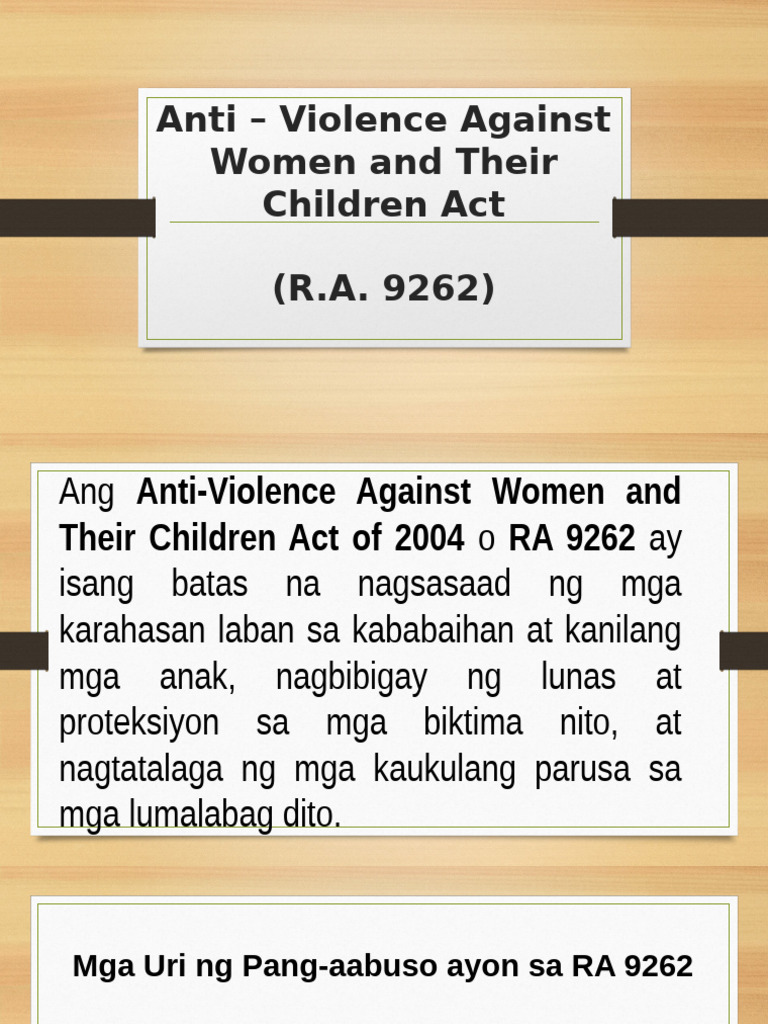Anti - Violence Against Women and Their Children | PDF