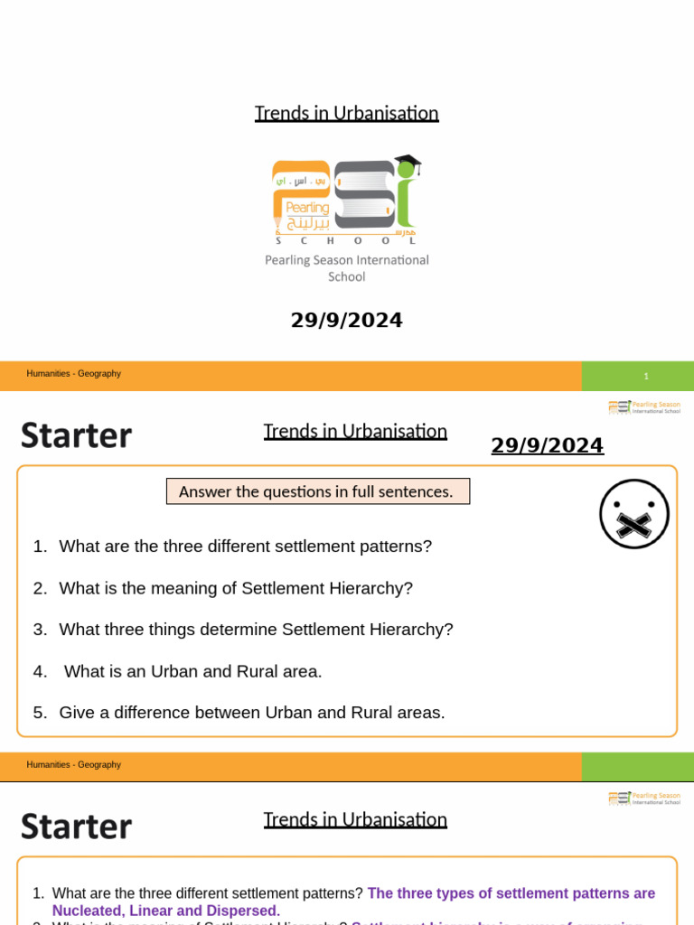 Year 8 - Geography - Term 1 - Week 5 - Lesson 1 | PDF | Urbanization ...