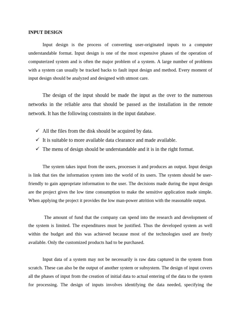 builders tracking input design | PDF | Input/Output | System