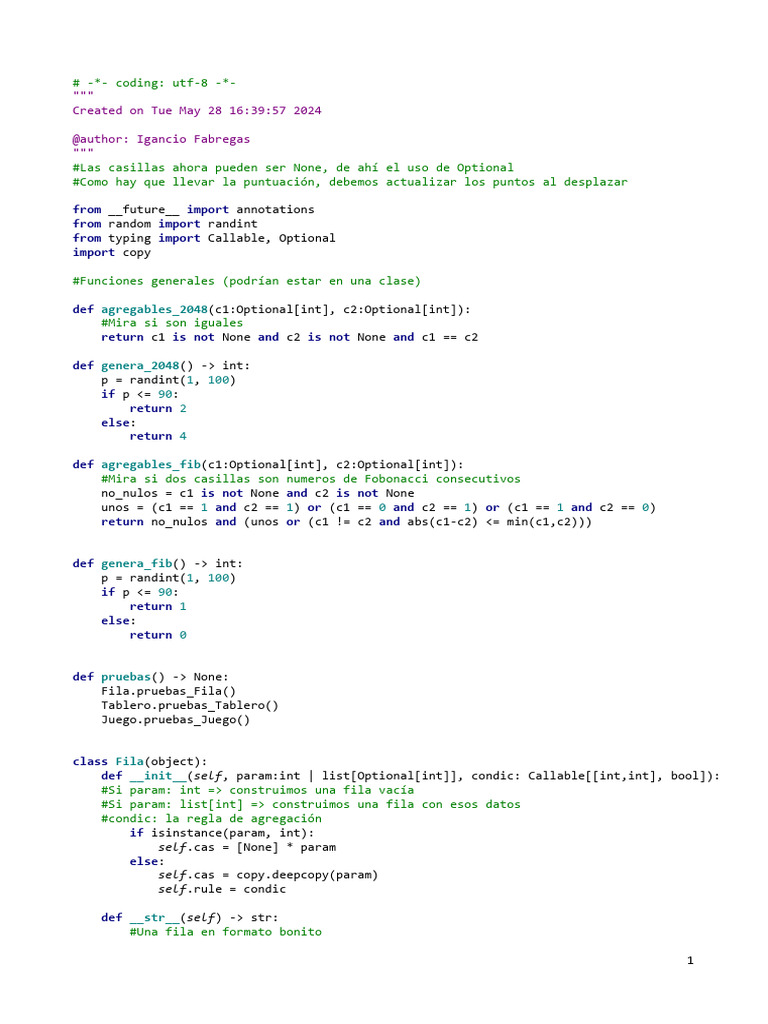 Implementación del juego 2048 en Python | PDF | Programación de ...