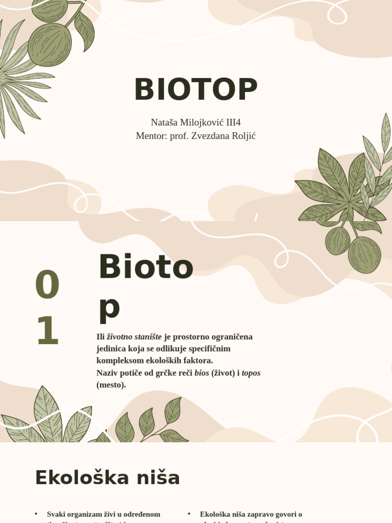 Biotop - Prezentacija | PDF