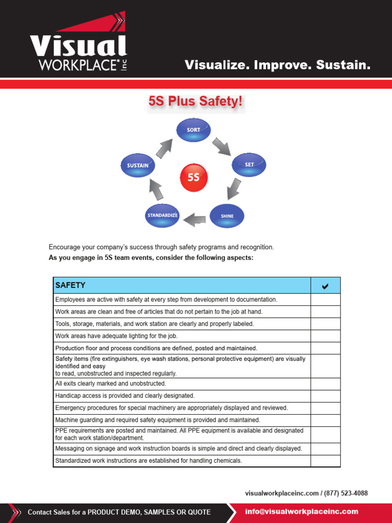 5S Plus Safety Project Checklist-2 | PDF | Personal Protective ...
