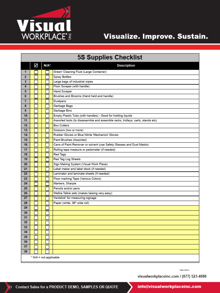 5S Supplies Checklist-2 | PDF