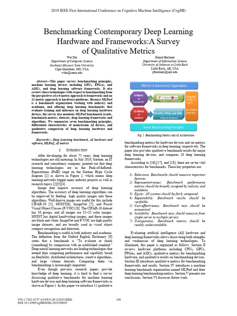 Benchmarking Contemporary Deep Learning Hardware and Frameworks A Survey of Qualitative Metrics ...