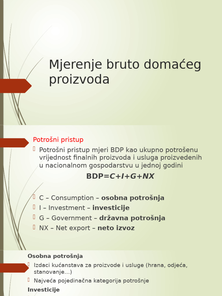 10 Mjerenje Bruto Domaćeg Proizvoda | PDF