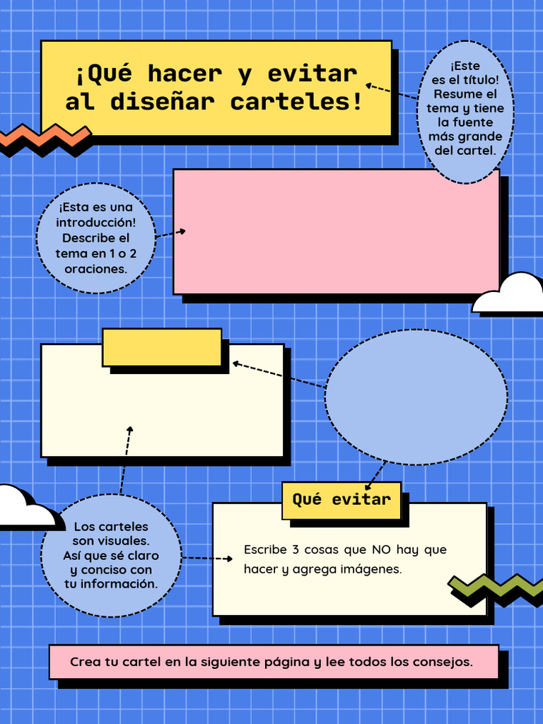 Cartel educativo de diseño de carteles cuadrículas y marcos con líneas ...