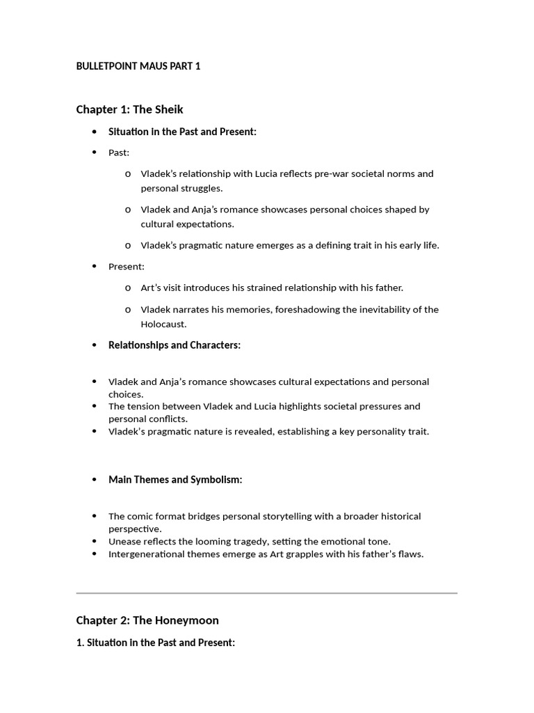 Bulletpoints Maus Part 1 | PDF | Psychological Resilience | Behavioural ...