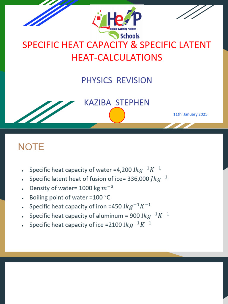 Heat Capacity - Scenario Solution | PDF | Water | Properties Of Water