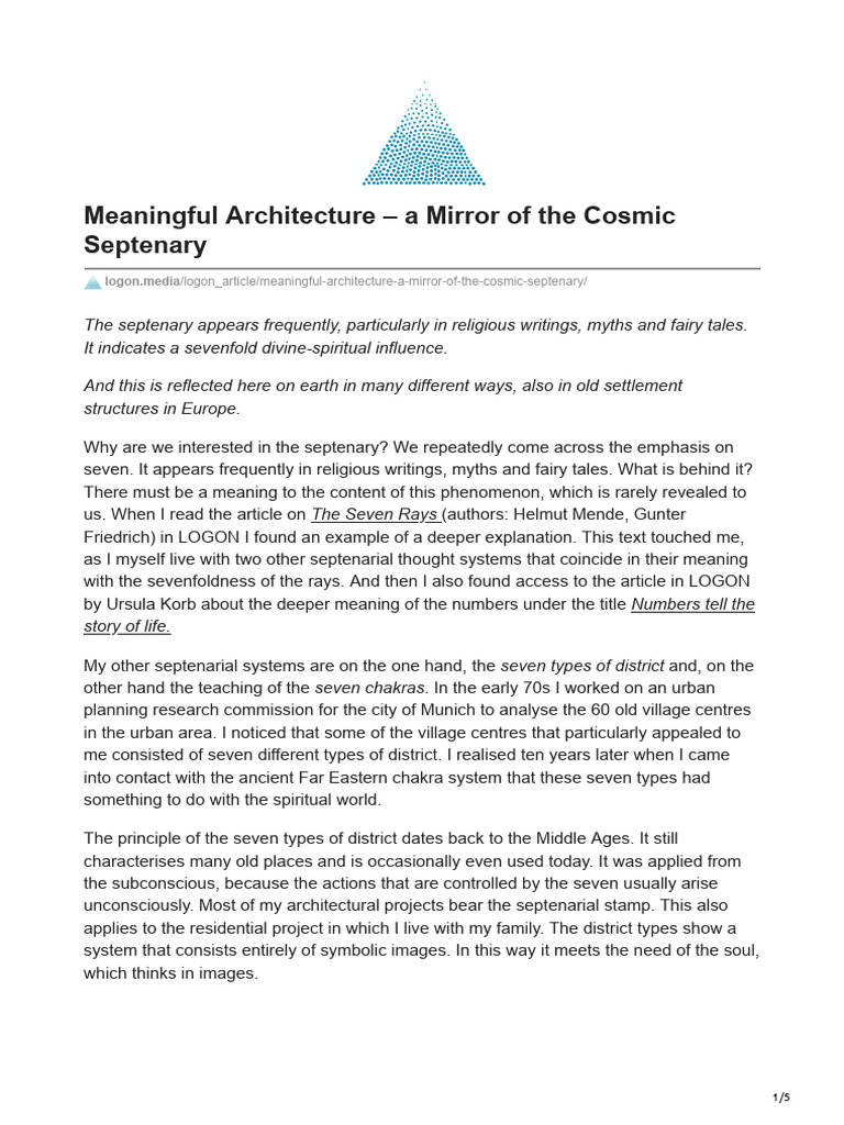 logon.media-Meaningful Architecture a Mirror of the Cosmic Septenary ...