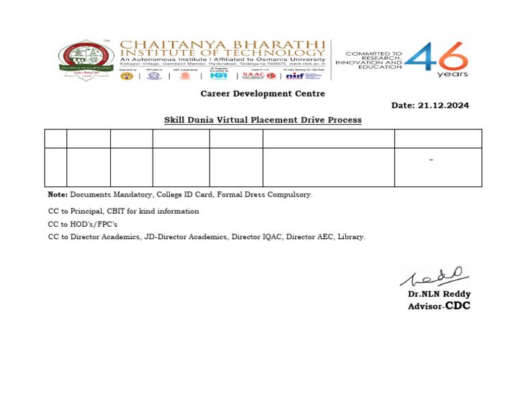Skill Dunia Virtual Drive Placement Circular 23.12.2024 | PDF
