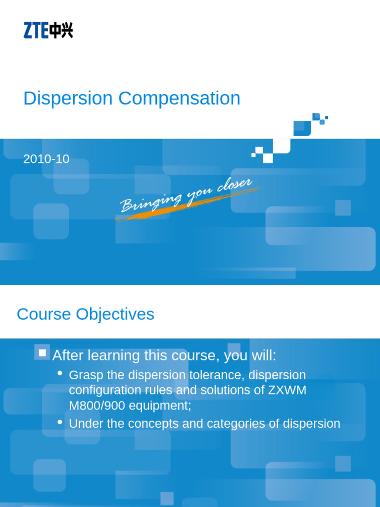 DWDM Chromatic Dispersion Solutions | PDF | Dispersion (Optics) | Fiber ...