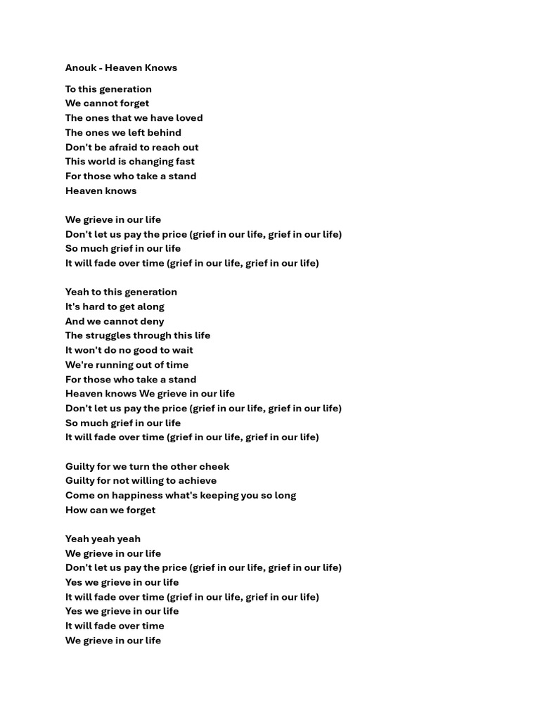 Anouk - Heaven Knows | PDF