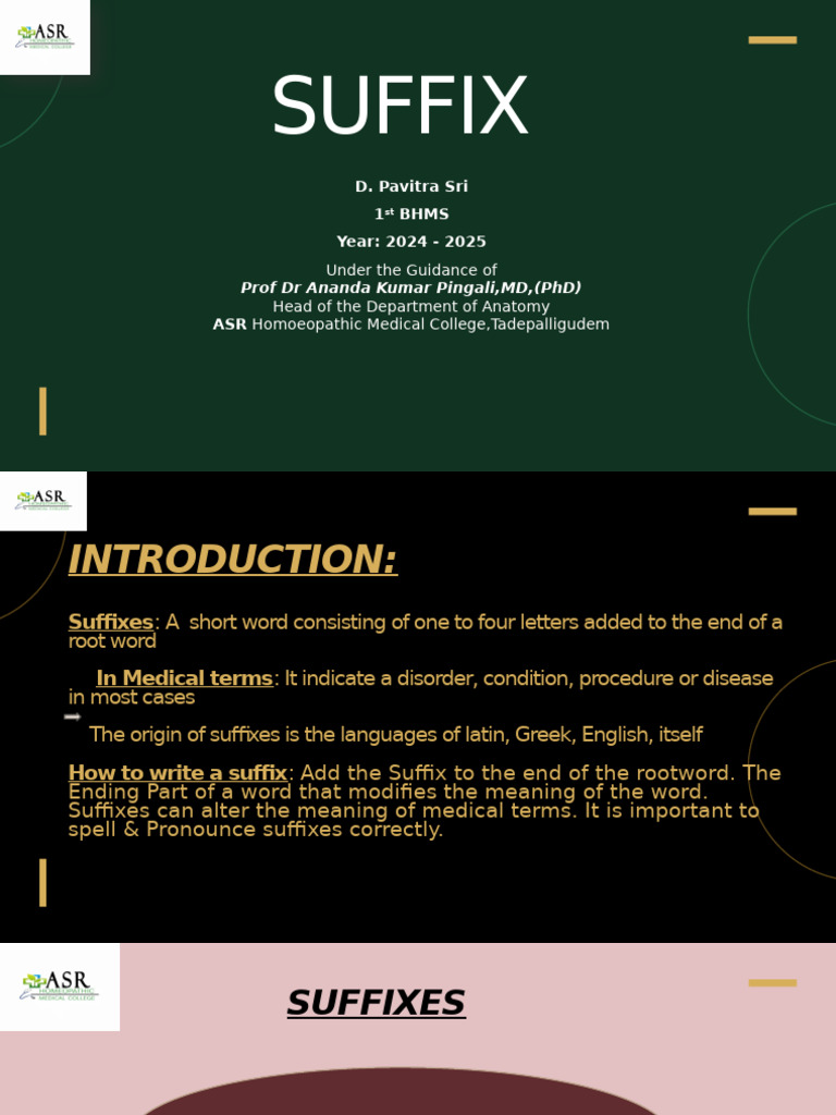 SUFFIXES | PDF | Heart | Surgery