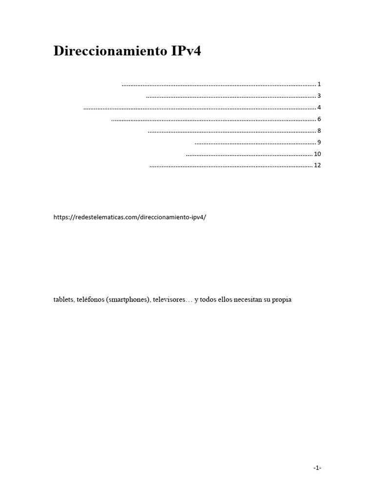 Direccionamiento IPv4 | PDF | Dirección IP | Protocolos de internet