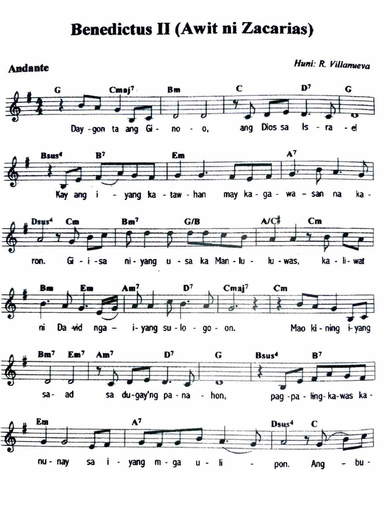 Benedictus 2 Awit Ni Zacarias | PDF