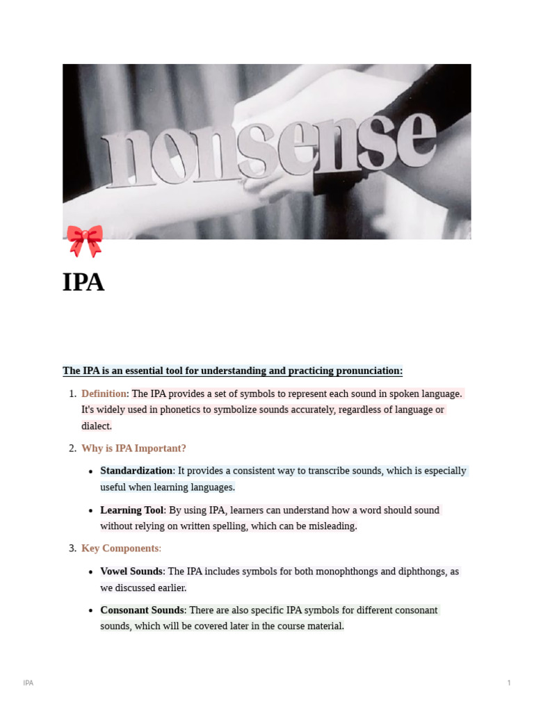 The IPA Is An Essential Tool For Understanding and Practicing ...