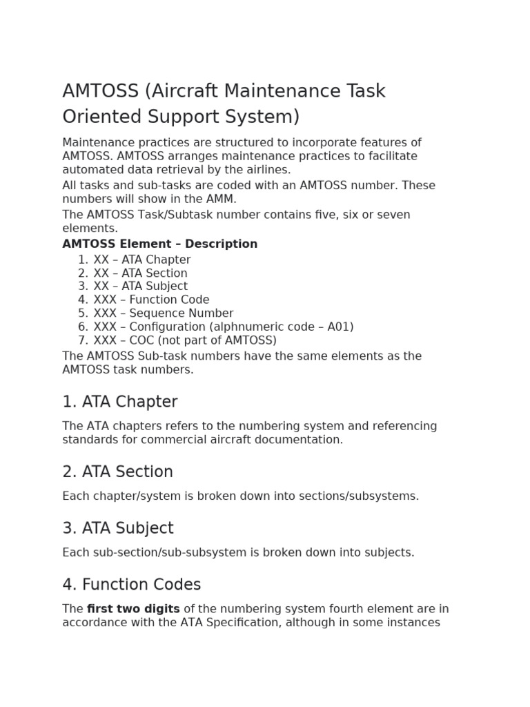 AMTOSS (Aircraft Maintenance Task Oriented Support System) | PDF ...