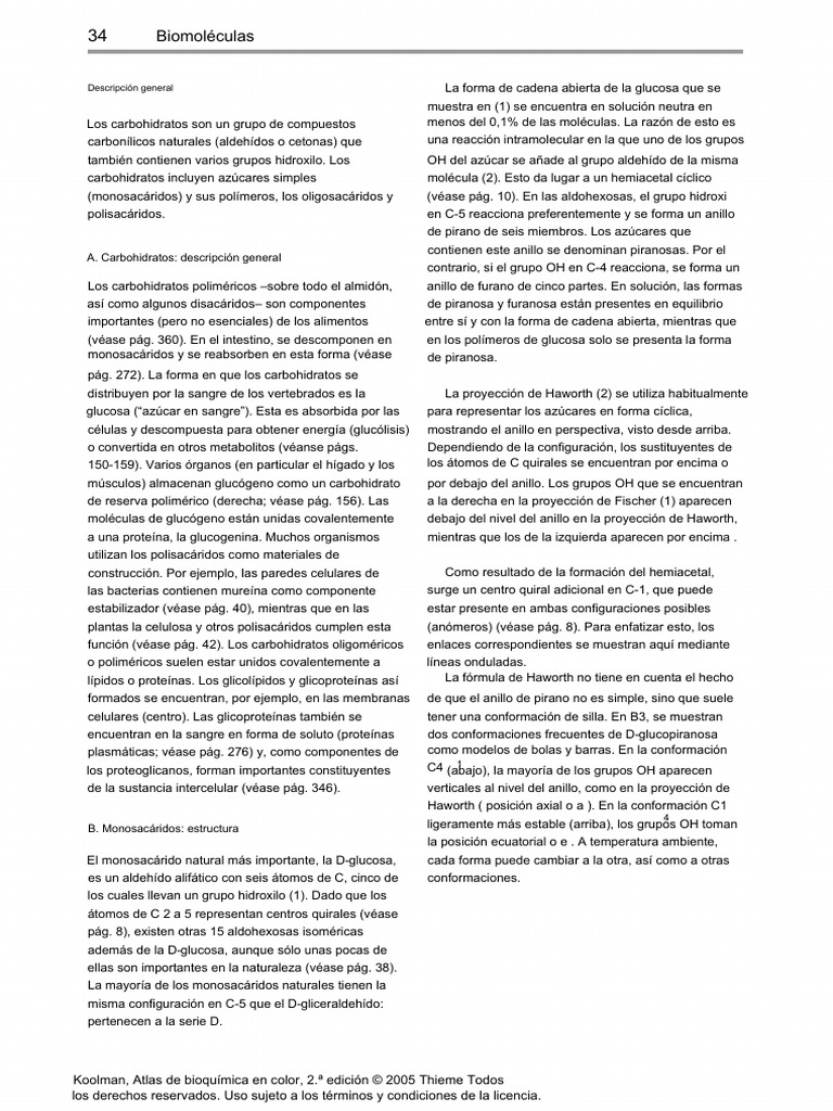 Color Atlas of Biochemistry 2 | PDF | Carbohidratos | Polisacárido