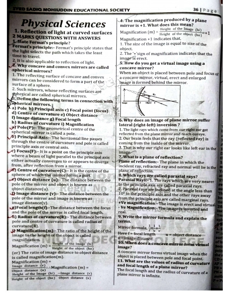 PHYSICAL SCIENCE IMPORTANT QUESTION OF CHAPTER 1 FOR FA1 ,SA1 AND SA2 | PDF