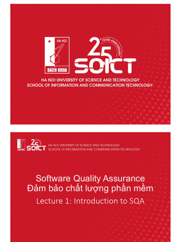 SQA HUST | PDF | Software Testing | Software Quality