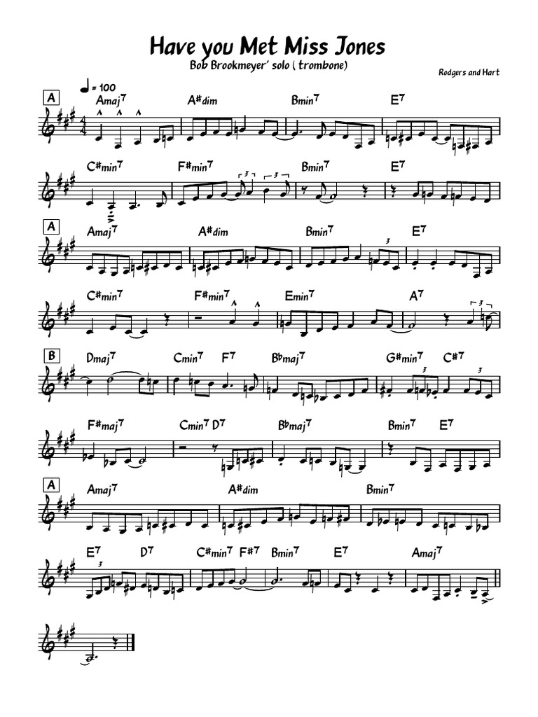 Brookmeyer SoloAmaj (Miss Jones) | PDF