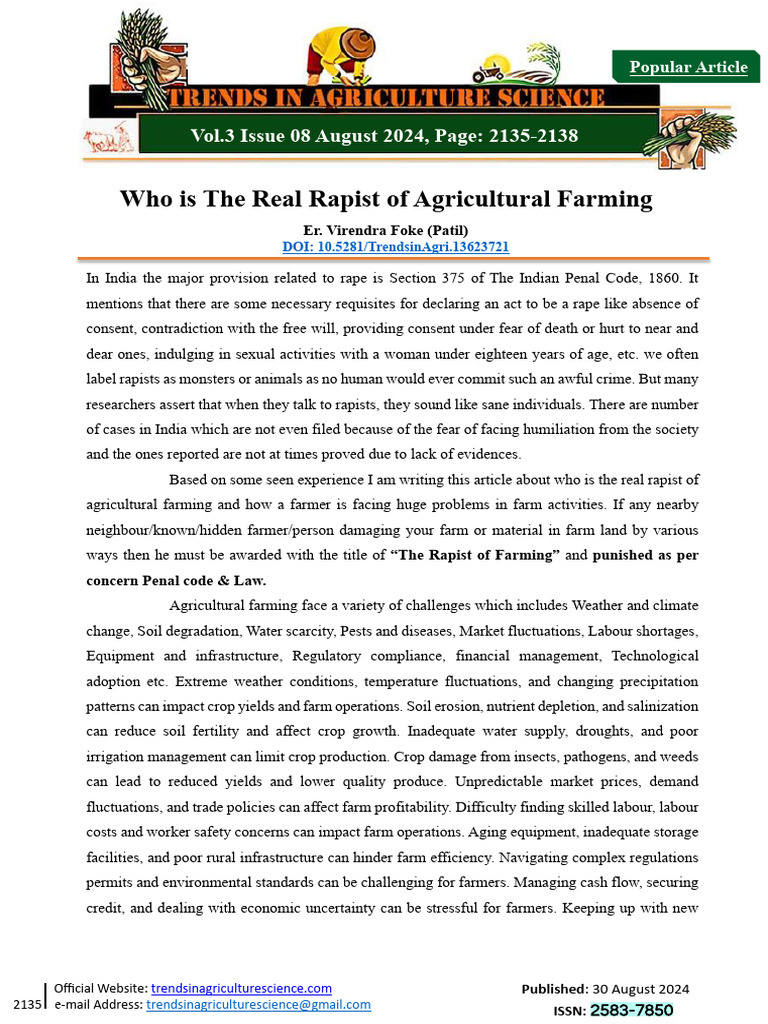 Identifying Agricultural Farming Issues | PDF | Agriculture | Natural ...