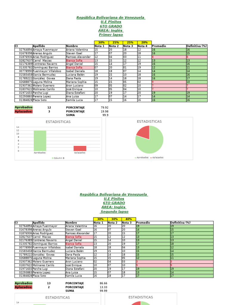 Planilla Excel Final | PDF