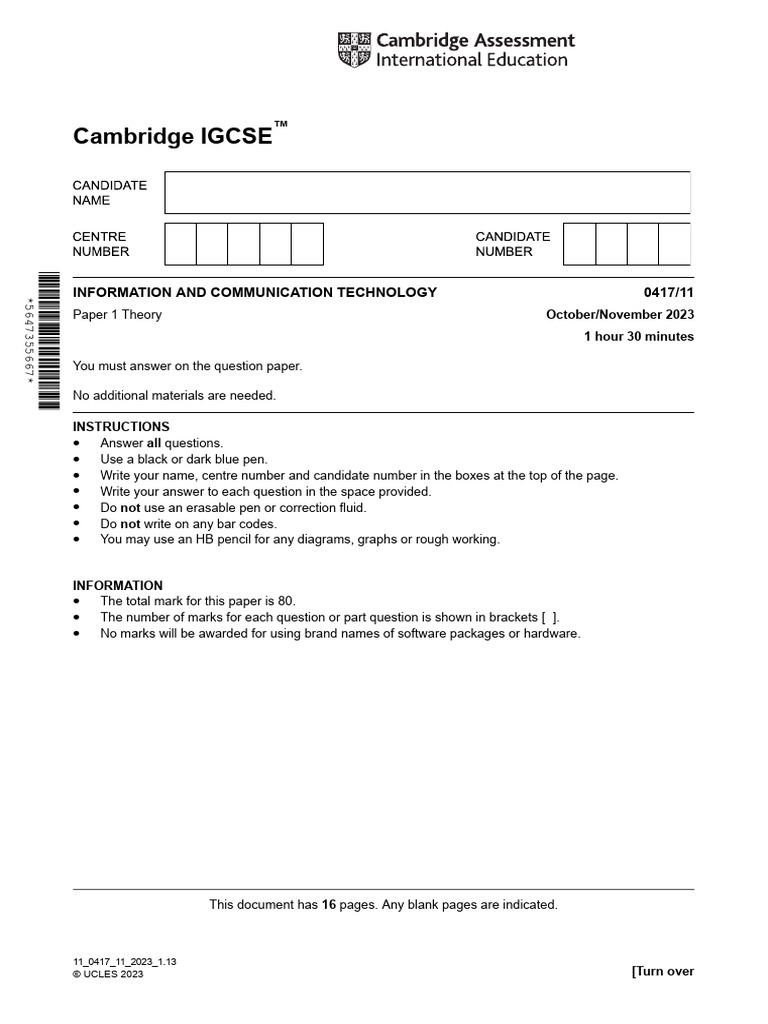 0417_w23_qp_11 | PDF | Computing | Computer Science