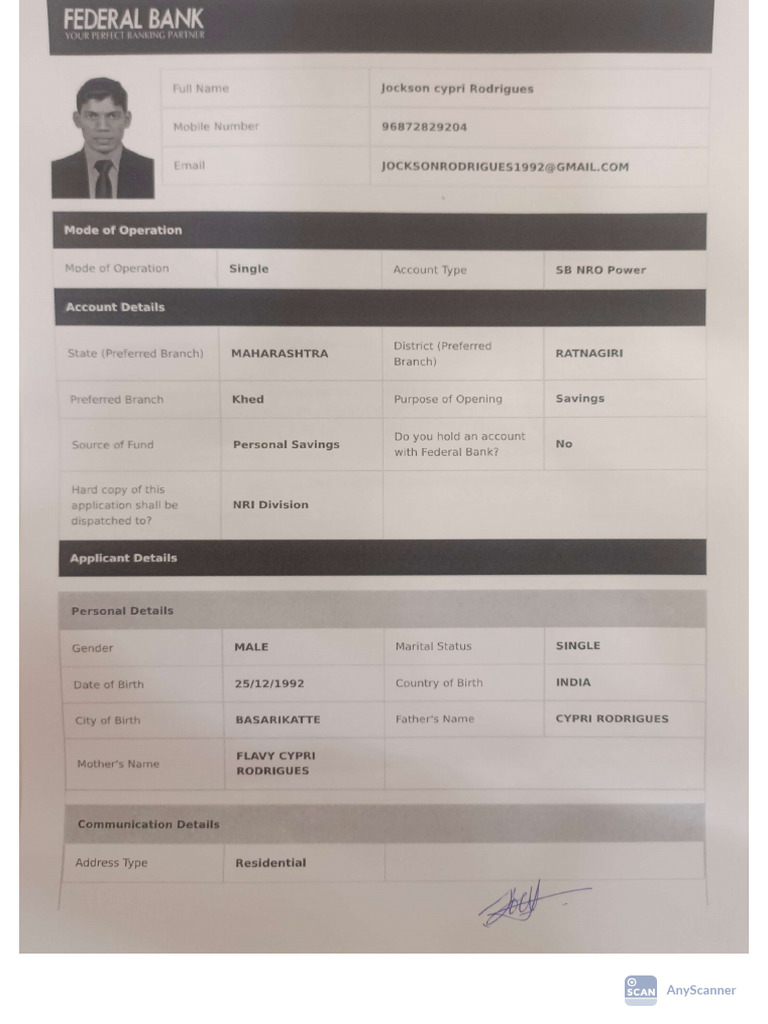 Account Opening Form | PDF