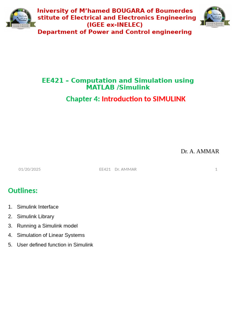 Chap#4 Simulink Part 1 | PDF | Matlab | Function (Mathematics)