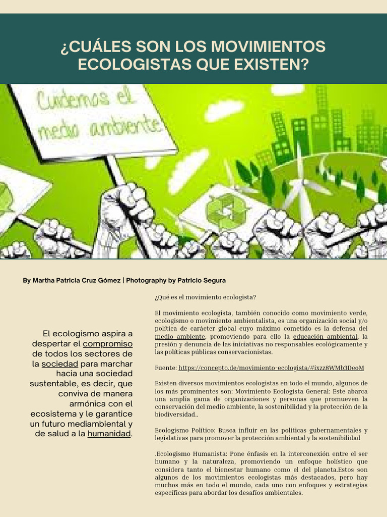 ¿Cuáles Son Los Movimientos Ecologistas Que Existen | PDF ...