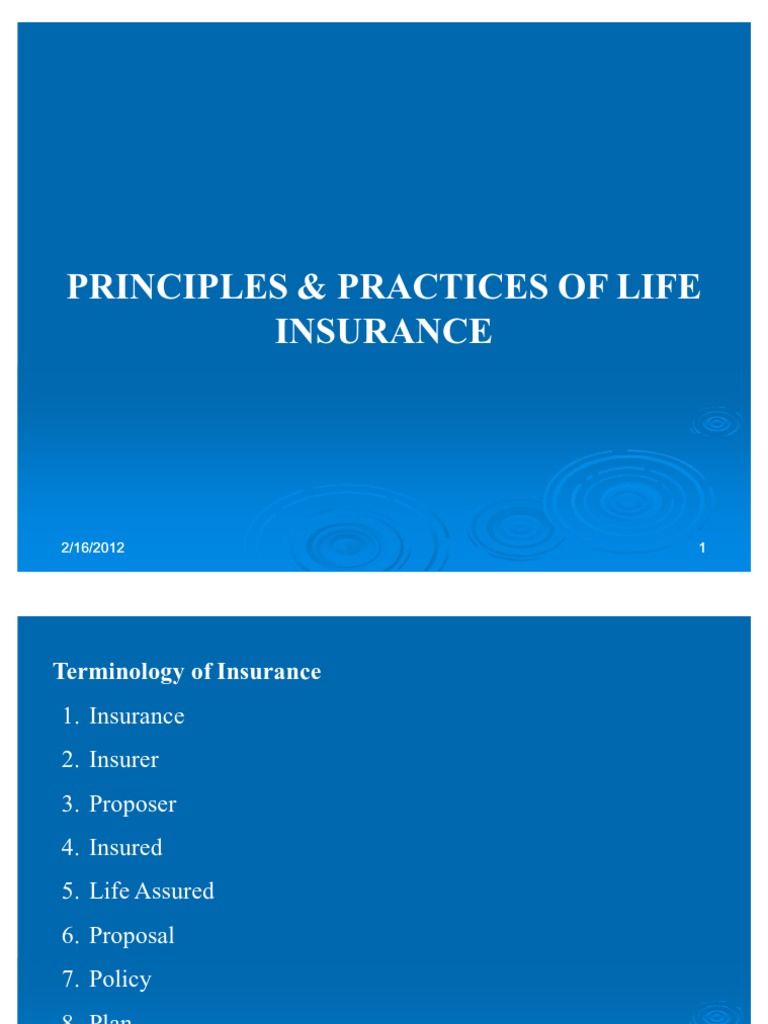 Principles & Practices of Life Ins. | PDF | Assignment (Law) | Insurance