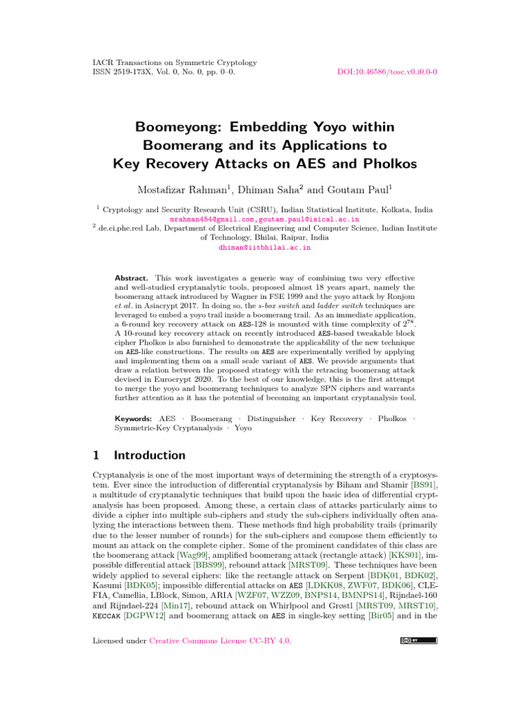 2022-025 Boomeyong--- Embedding Yoyo within Boomerang attack AES-like ...