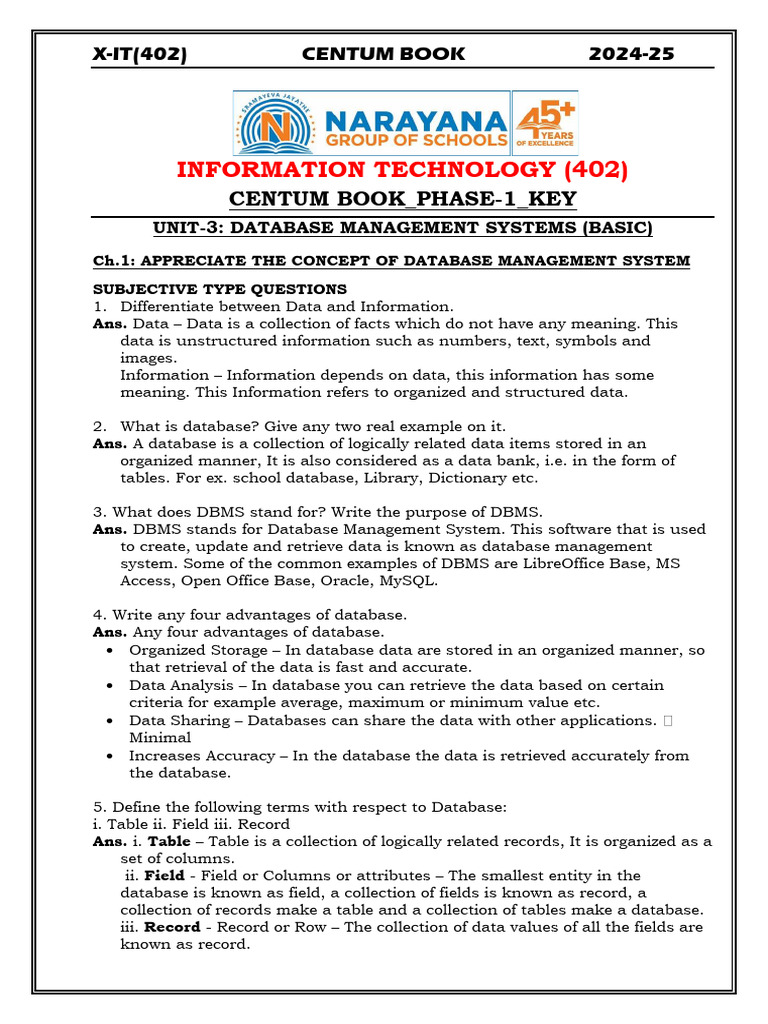 X-IT_CENTUM _KEY (SUBJECTIVE TYPE)_ DBMS & ICT SKILLS | PDF ... X-IT_CENTUM _KEY (SUBJECTIVE TYPE)_ DBMS & ICT SKILLS | PDF ...