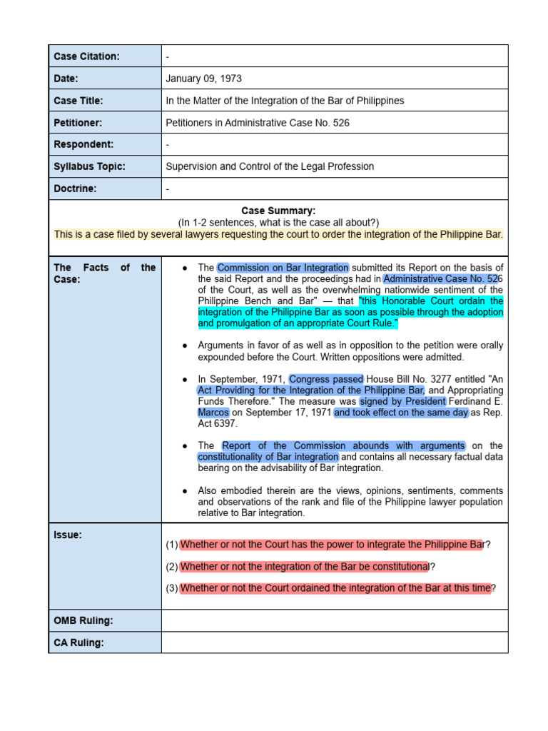 01 - in The Matter of The Integration of The Bar of The Philippines ...