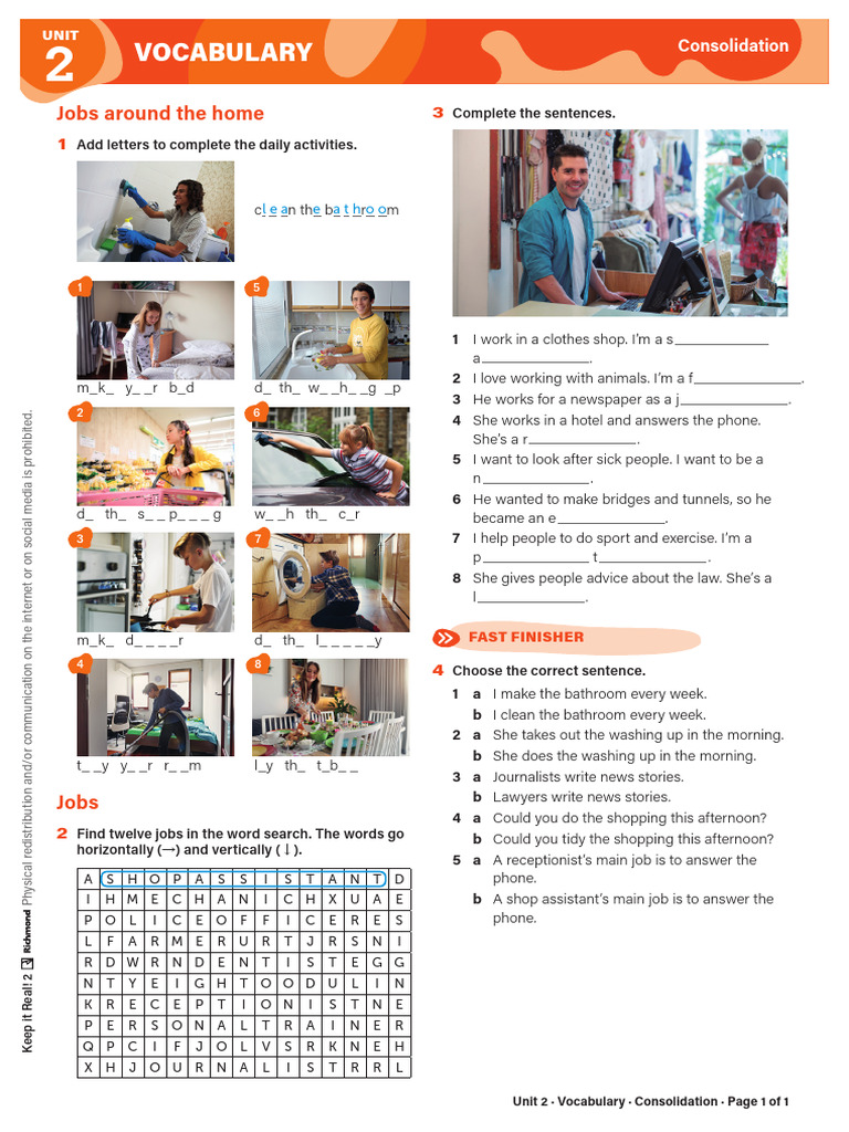 Keep It REAL! - Level 2 - TEACHER'S RESOURCES - Worksheets - Unit 2 ...