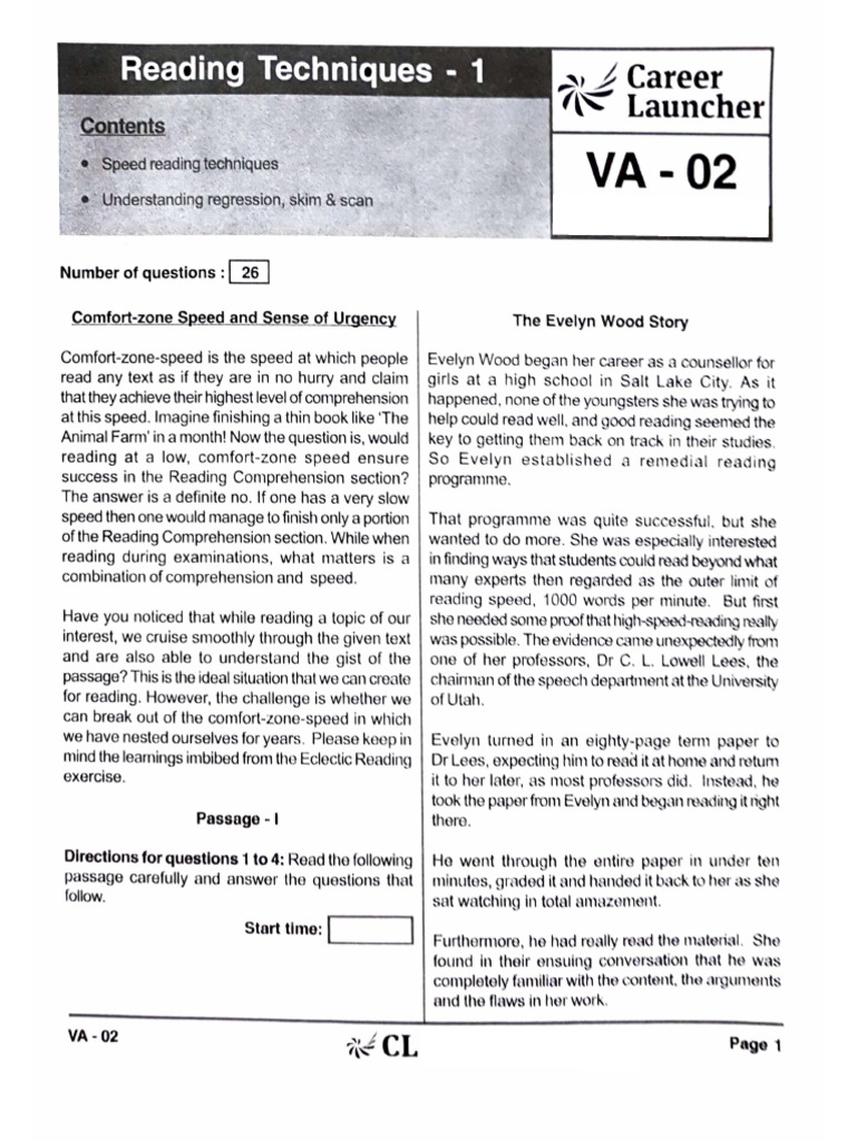 Speed Reading - 1 | PDF